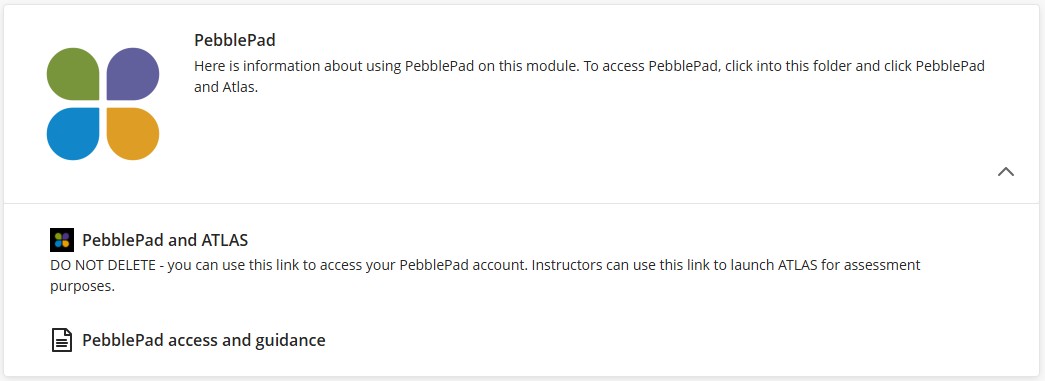 Student guide to PebblePad for your module